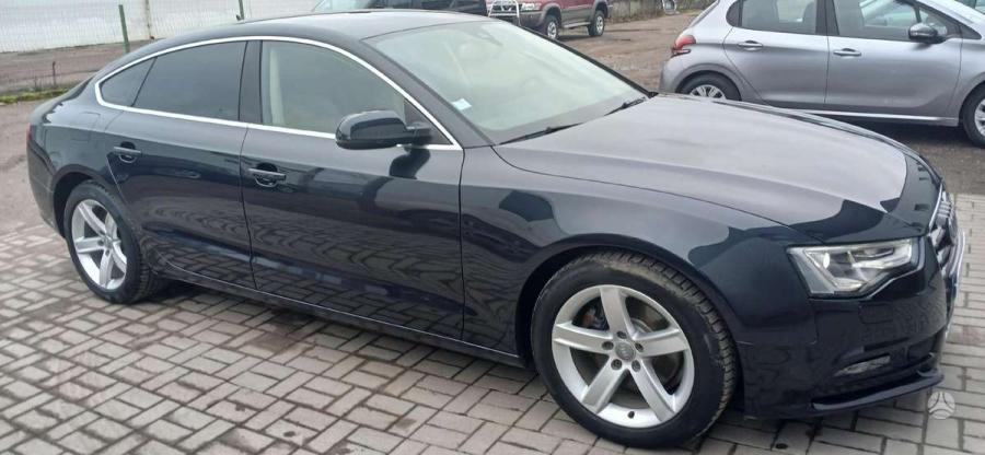 Grey Audi A5 Sportback 2013 in Taurage, with an engine capacity of 1.97 L and mileage of 122 thousand km for 9800 €, photo 1 on AUTOMOTO.COM.LV