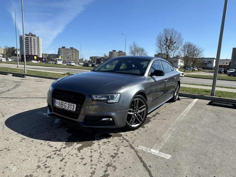 Pelēks Audi A5 Sportback 2013 Kauņa, ar dzinēja tilpumu 2.97 L un nobraukumu 321 tūkst. km par 8500 €, foto 2 vietnē AUTOMOTO.COM.LV