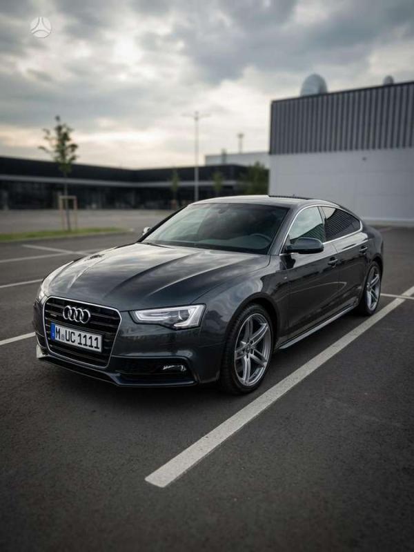 Pelēks Audi A5 Sportback 2013 Kauņa, ar dzinēja tilpumu 1.97 L un nobraukumu 345 tūkst. km par 8850 €, foto 1 vietnē AUTOMOTO.COM.LV