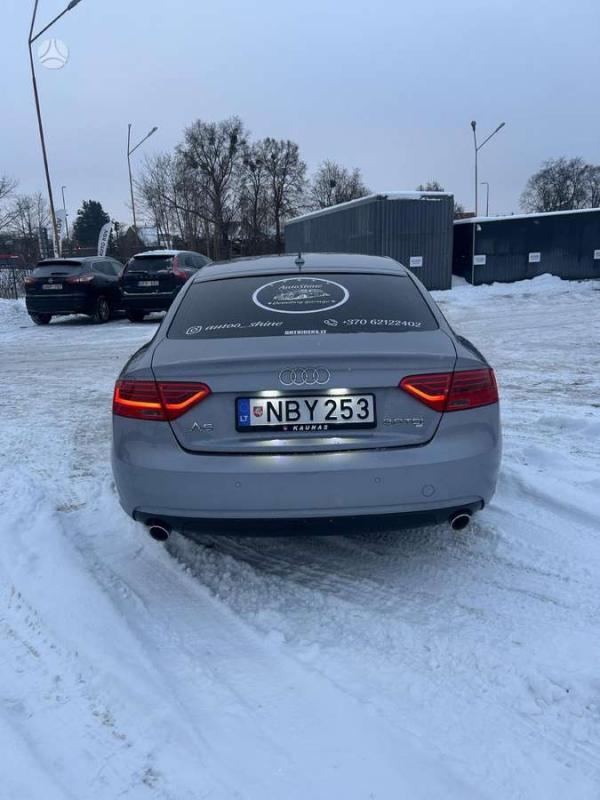 Pelēks Audi A5 Sportback 2014 Kauņa, ar dzinēja tilpumu 2.97 L un nobraukumu 247 tūkst. km par 12200 €, foto 6 vietnē AUTOMOTO.COM.LV
