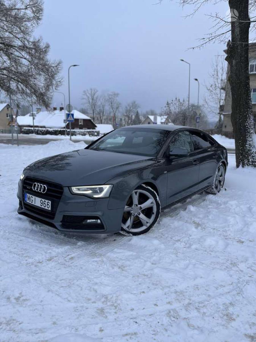 Pelēks Audi A5 Sportback 2014 Ukmergė, ar dzinēja tilpumu 1.97 L un nobraukumu 128 tūkst. km par 13500 €, foto 1 vietnē AUTOMOTO.COM.LV