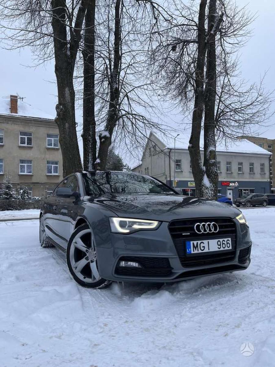 Pelēks Audi A5 Sportback 2014 Ukmergė, ar dzinēja tilpumu 1.97 L un nobraukumu 128 tūkst. km par 13500 €, foto 3 vietnē AUTOMOTO.COM.LV
