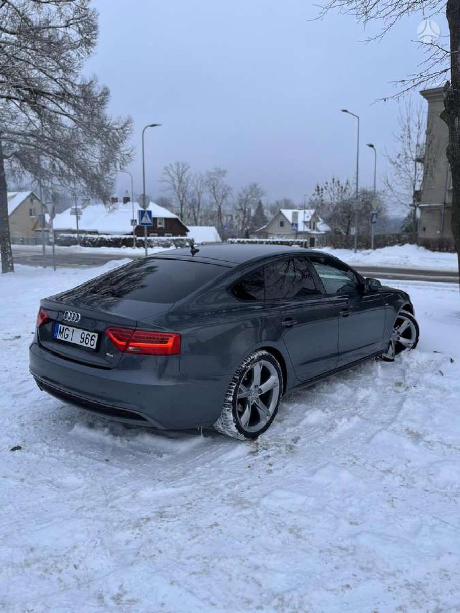Pelēks Audi A5 Sportback 2014 Ukmergė, ar dzinēja tilpumu 1.97 L un nobraukumu 128 tūkst. km par 13500 €, foto 5 vietnē AUTOMOTO.COM.LV