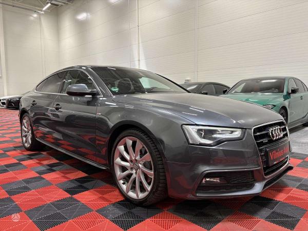 Grey Audi A5 Sportback 2014 in Vilnius, with an engine capacity of 1.96 L and mileage of 233 thousand km for 7990 €, photo 3 on AUTOMOTO.COM.LV