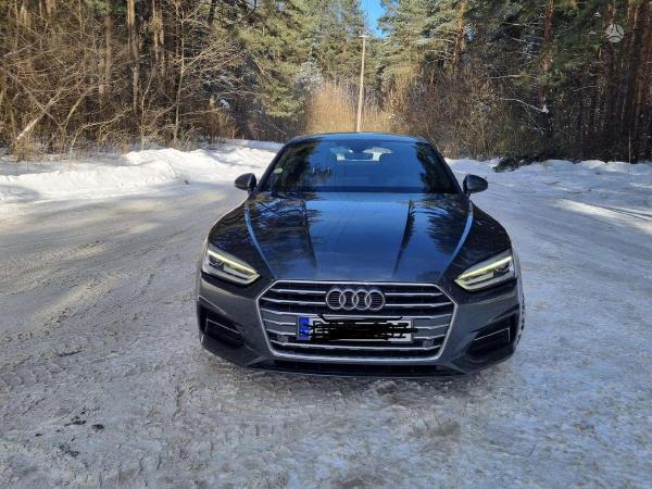 Pelēks Audi A5 Sportback 2017 Kauņa, ar dzinēja tilpumu 1.97 L un nobraukumu 250 tūkst. km par 14900 €, foto  vietnē AUTOMOTO.COM.LV