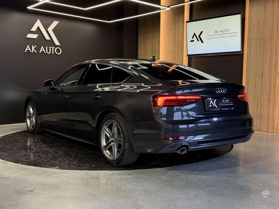 Pelēks Audi A5 Sportback 2018 Kauņa, ar dzinēja tilpumu 1.97 L un nobraukumu 189 tūkst. km par 16990 €, foto 8 vietnē AUTOMOTO.COM.LV