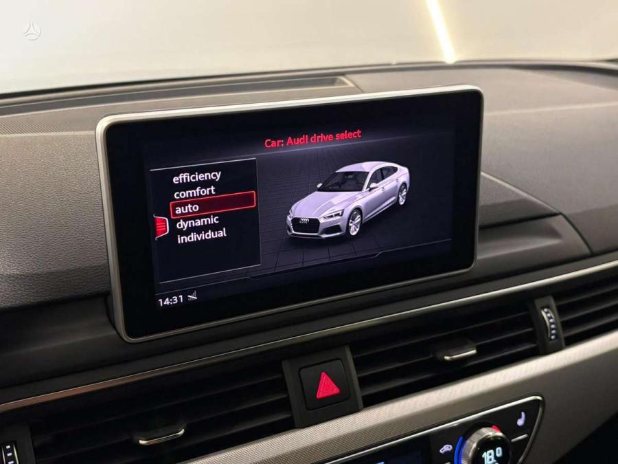 Pelēks Audi A5 Sportback 2018 Marijampole, ar dzinēja tilpumu 1.98 L un nobraukumu 247 tūkst. km par 17750 €, foto 8 vietnē AUTOMOTO.COM.LV