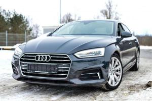Pelēks Audi A5 Sportback 2019 Kretinga, ar dzinēja tilpumu 2.00 L un nobraukumu 108 tūkst. km par 20650 €, foto  vietnē AUTOMOTO.COM.LV