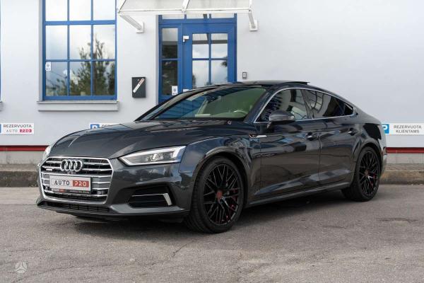 Grey Audi A5 Sportback 2019 in Vilnius, with an engine capacity of 2.00 L and mileage of 173 thousand km for 28900 €, photo 5 on AUTOMOTO.COM.LV