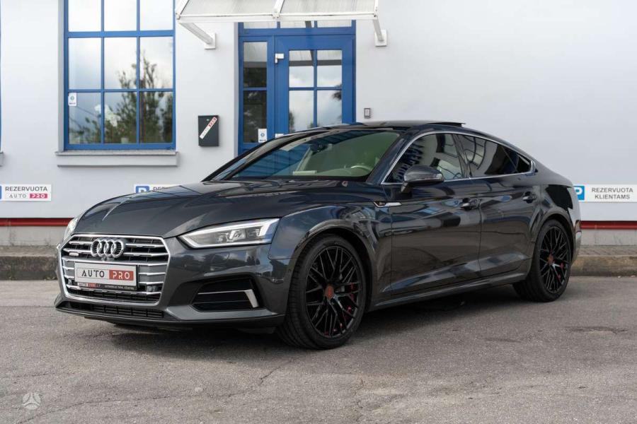 Grey Audi A5 Sportback 2019 in Vilnius, with an engine capacity of 2.00 L and mileage of 173 thousand km for 28900 €, photo 6 on AUTOMOTO.COM.LV