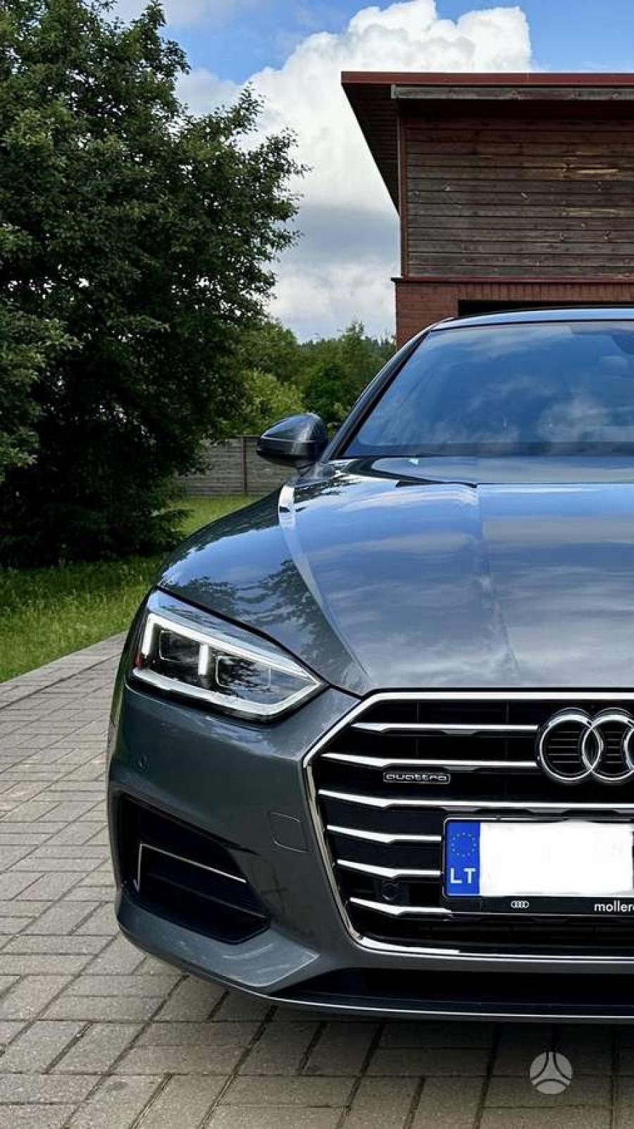 Pelēks Audi A5 Sportback 2019 Viļņa, ar dzinēja tilpumu 1.98 L un nobraukumu 84 tūkst. km par 23500 €, foto 5 vietnē AUTOMOTO.COM.LV