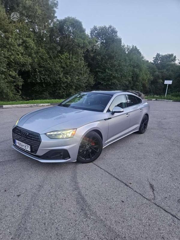 Grey Audi A5 Sportback 2023 in Mazeikiai, with an engine capacity of 2.00 L and mileage of 71 thousand km for 28500 €, photo 1 on AUTOMOTO.COM.LV