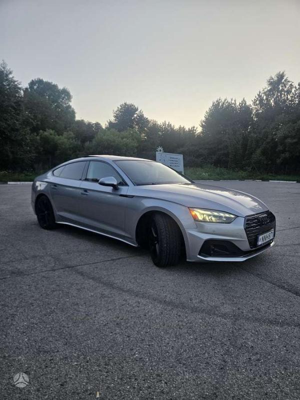 Grey Audi A5 Sportback 2023 in Mazeikiai, with an engine capacity of 2.00 L and mileage of 71 thousand km for 28500 €, photo 2 on AUTOMOTO.COM.LV