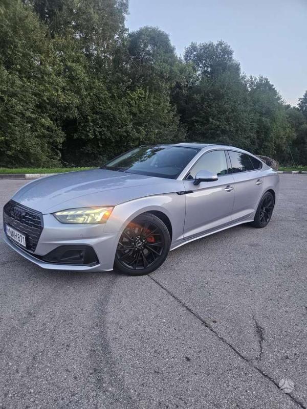 Grey Audi A5 Sportback 2023 in Mazeikiai, with an engine capacity of 2.00 L and mileage of 71 thousand km for 28500 €, photo 8 on AUTOMOTO.COM.LV