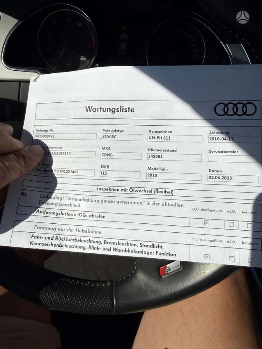 Pelēks Audi A5 Sportback 2010 Jurbarkas, ar dzinēja tilpumu 2.00 L un nobraukumu 147 tūkst. km par 4499 €, foto 27 vietnē AUTOMOTO.COM.LV