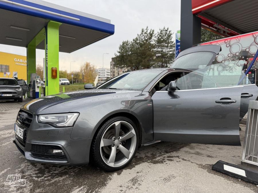 Grey Audi A5 Sportback 2015 in Vilnius, with an engine capacity of 2.00 L and mileage of 348 thousand km for 11999 €, photo 12 on AUTOMOTO.COM.LV