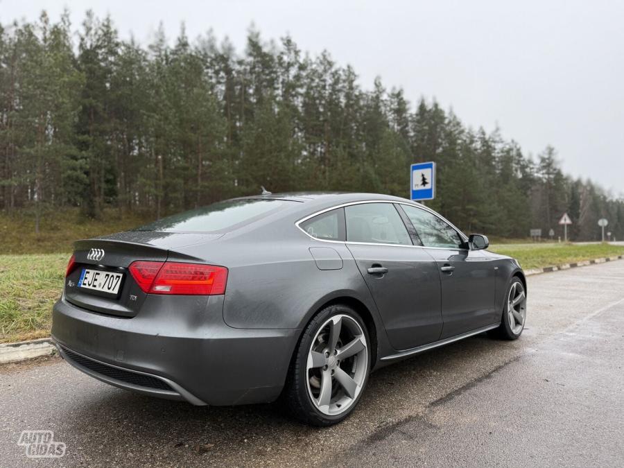 Grey Audi A5 Sportback 2015 in Vilnius, with an engine capacity of 2.00 L and mileage of 348 thousand km for 11999 €, photo 7 on AUTOMOTO.COM.LV
