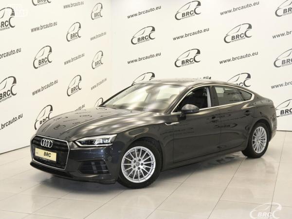 Pelēks Audi A5 Sportback 2018 Avižieniai, ar dzinēja tilpumu 2.00 L un nobraukumu 48 tūkst. km par 20900 €, foto  vietnē AUTOMOTO.COM.LV