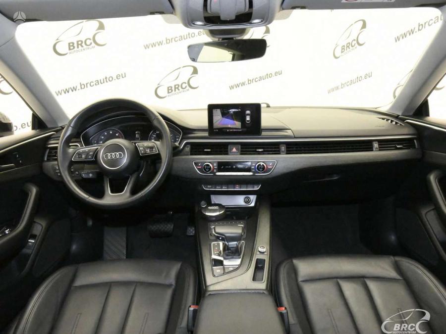 Grey Audi A5 Sportback 2018 in Vilnius, with an engine capacity of 1.98 L and mileage of 48 thousand km for 19900 €, photo 5 on AUTOMOTO.COM.LV