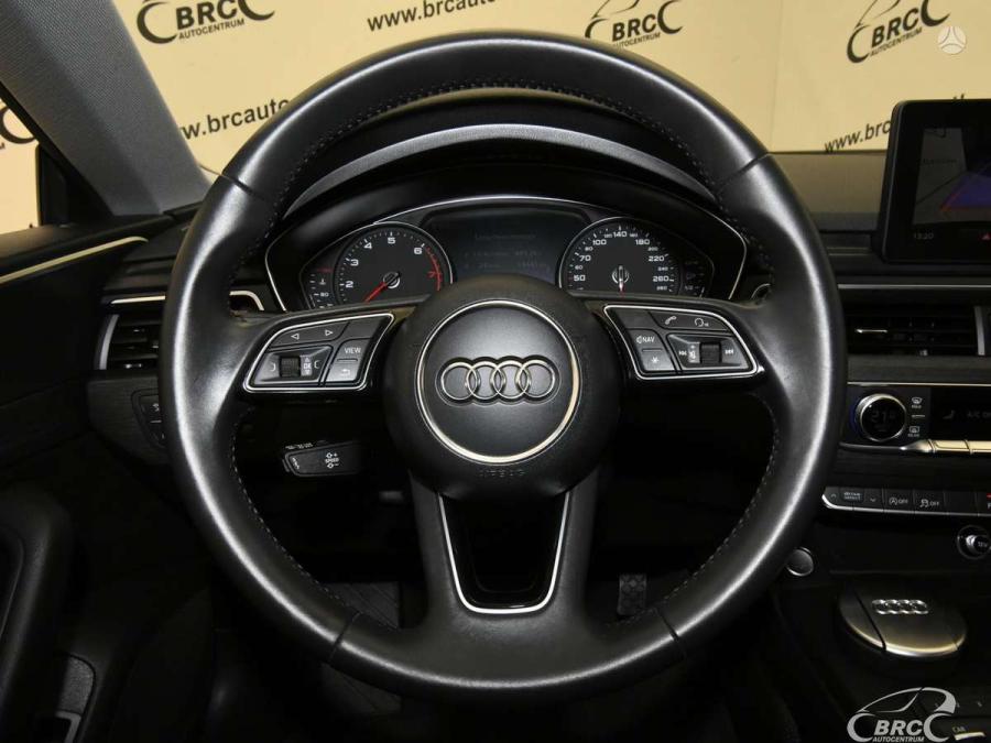 Grey Audi A5 Sportback 2018 in Vilnius, with an engine capacity of 1.98 L and mileage of 48 thousand km for 19900 €, photo 29 on AUTOMOTO.COM.LV