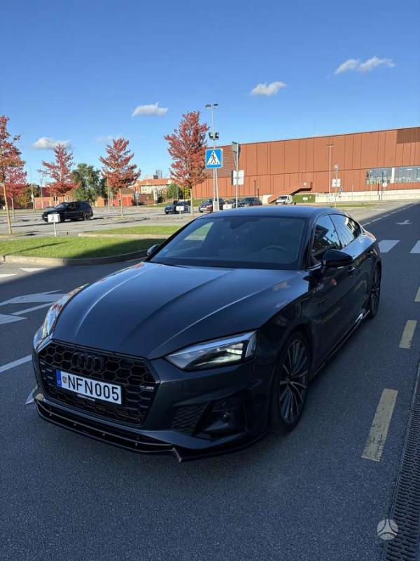 Grey Audi A5 Sportback 2020 in Klaipeda, with an engine capacity of 3.00 L and mileage of 108 thousand km for 26000 €, photo 1 on AUTOMOTO.COM.LV