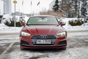 Red Audi A5 Sportback 2017 in Elektrenai, with an engine capacity of 1.97 L and mileage of 223 thousand km for 19450 €, photo 8 on AUTOMOTO.COM.LV