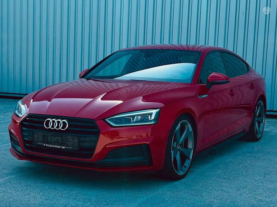Sarkans Audi A5 Sportback 2019 Klaipėda, ar dzinēja tilpumu 1.97 L un nobraukumu 236 tūkst. km par 19750 €, foto 1 vietnē AUTOMOTO.COM.LV