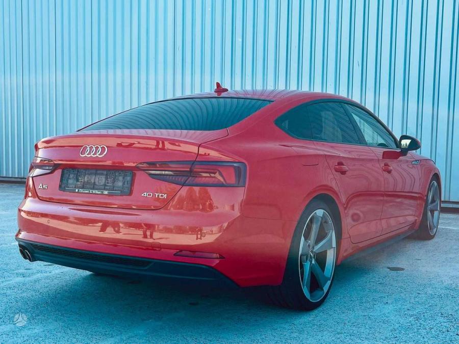 Sarkans Audi A5 Sportback 2019 Klaipėda, ar dzinēja tilpumu 1.97 L un nobraukumu 236 tūkst. km par 19750 €, foto 5 vietnē AUTOMOTO.COM.LV