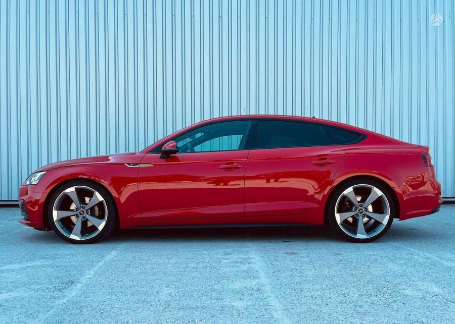 Sarkans Audi A5 Sportback 2019 Klaipėda, ar dzinēja tilpumu 1.97 L un nobraukumu 236 tūkst. km par 19750 €, foto 8 vietnē AUTOMOTO.COM.LV