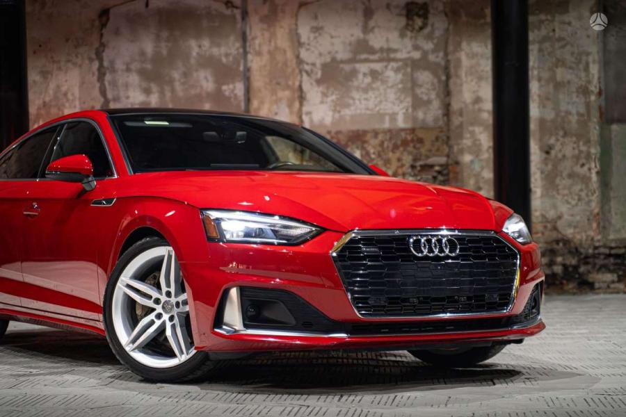 Red Audi A5 Sportback 2020 in Kaunas, with an engine capacity of 1.98 L and mileage of 147 thousand km for 24900 €, photo 4 on AUTOMOTO.COM.LV