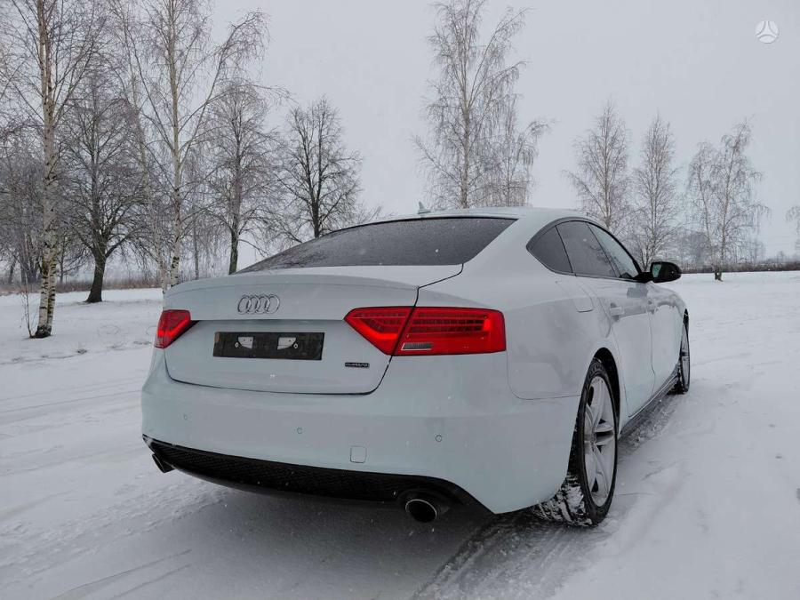 White Audi A5 Sportback 2015 in Vilkaviskis, with an engine capacity of 3.00 L and mileage of 276 thousand km for 10200 €, photo 9 on AUTOMOTO.COM.LV