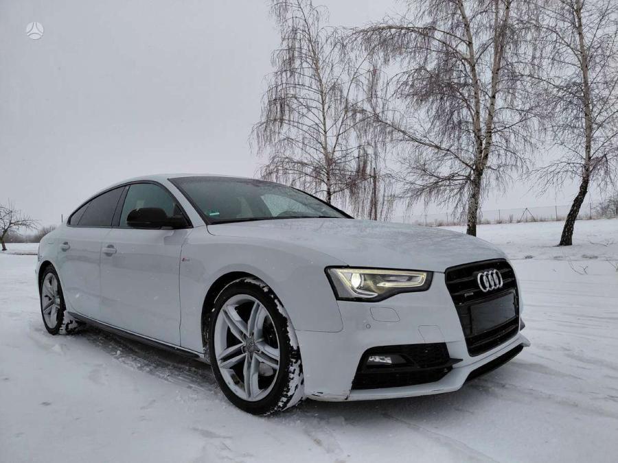 White Audi A5 Sportback 2015 in Vilkaviskis, with an engine capacity of 3.00 L and mileage of 276 thousand km for 10200 €, photo 11 on AUTOMOTO.COM.LV
