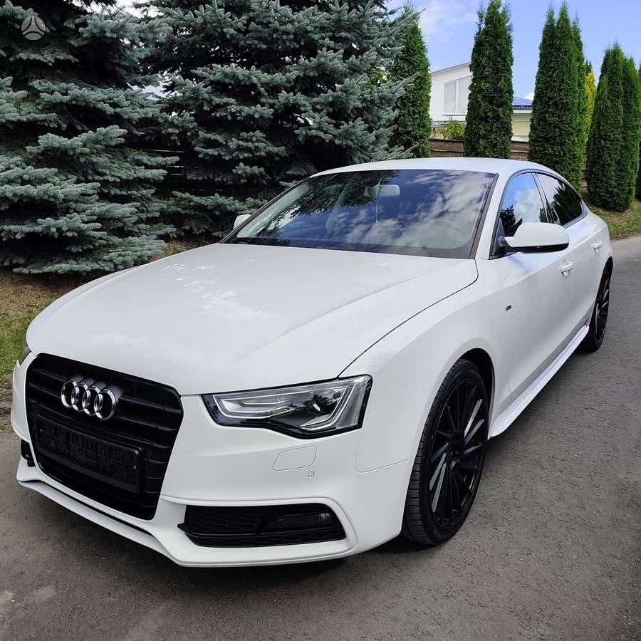 White Audi A5 Sportback 2013 in Utena, with an engine capacity of 1.97 L and mileage of 189 thousand km for 9650 €, photo 1 on AUTOMOTO.COM.LV
