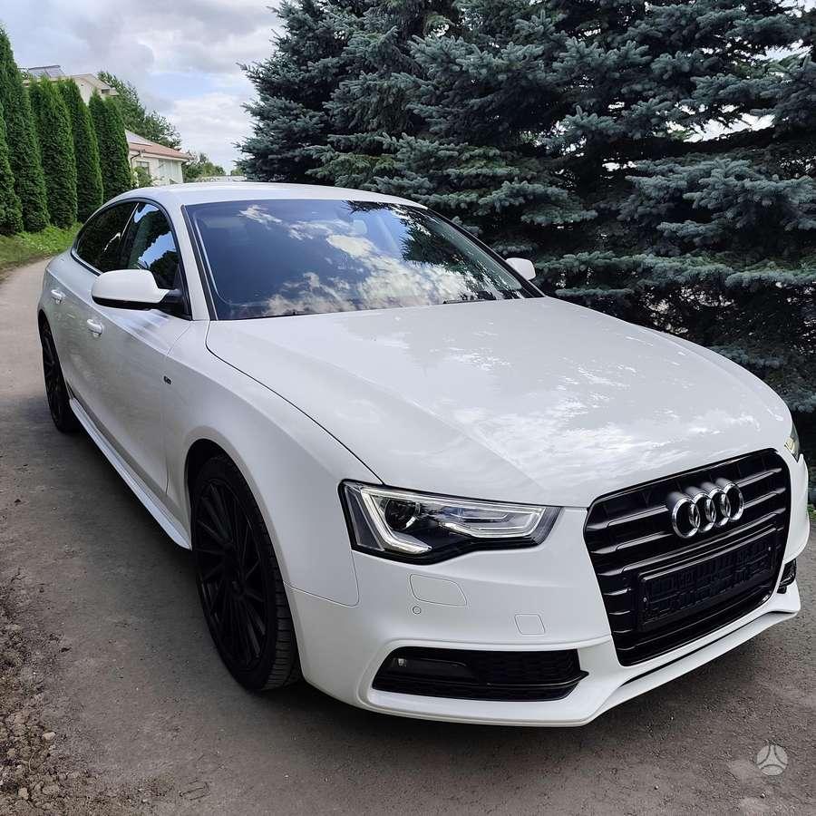 White Audi A5 Sportback 2013 in Utena, with an engine capacity of 1.97 L and mileage of 189 thousand km for 9650 €, photo 4 on AUTOMOTO.COM.LV
