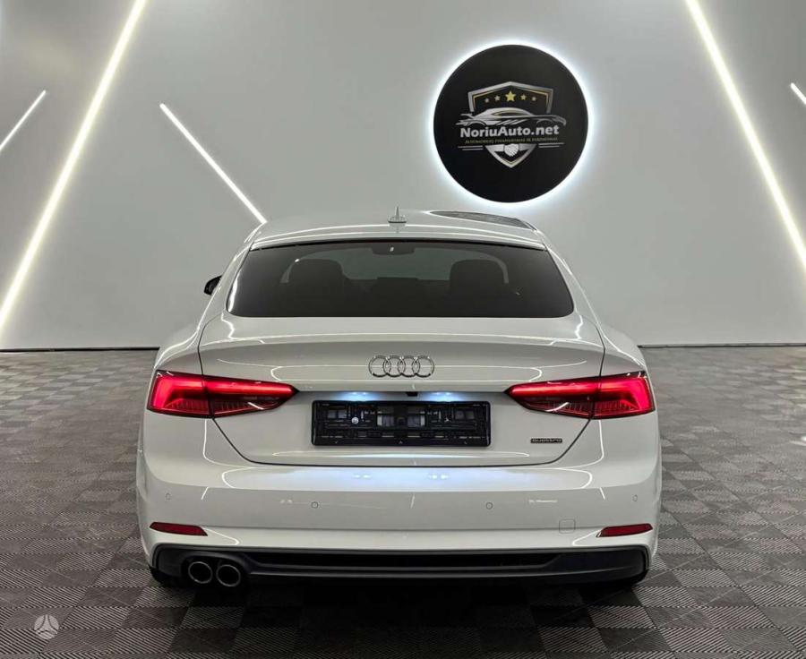 White Audi A5 Sportback 2017 in Marijampole, with an engine capacity of 1.97 L and mileage of 214 thousand km for 18750 €, photo 12 on AUTOMOTO.COM.LV