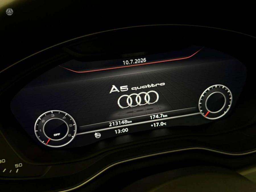 White Audi A5 Sportback 2017 in Marijampole, with an engine capacity of 1.97 L and mileage of 214 thousand km for 18750 €, photo 15 on AUTOMOTO.COM.LV