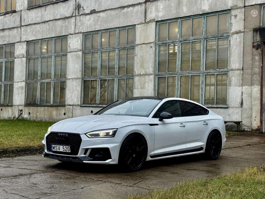 White Audi A5 Sportback 2018 in Kaunas, with an engine capacity of 0.00 L and mileage of 90 thousand km for 22700 €, photo 4 on AUTOMOTO.COM.LV