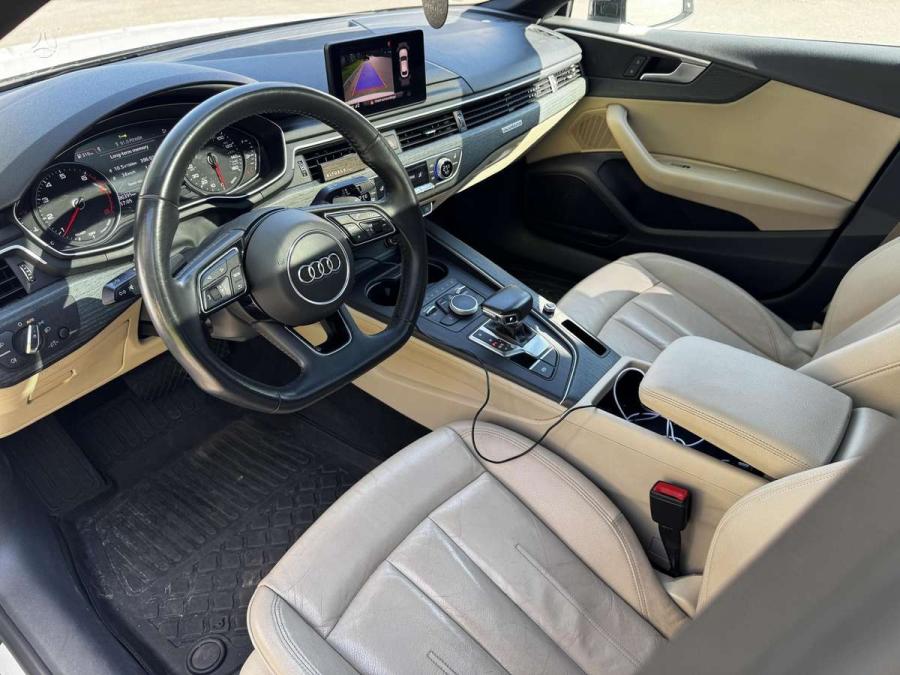 White Audi A5 Sportback 2018 in Kaunas, with an engine capacity of 0.00 L and mileage of 90 thousand km for 22700 €, photo 12 on AUTOMOTO.COM.LV