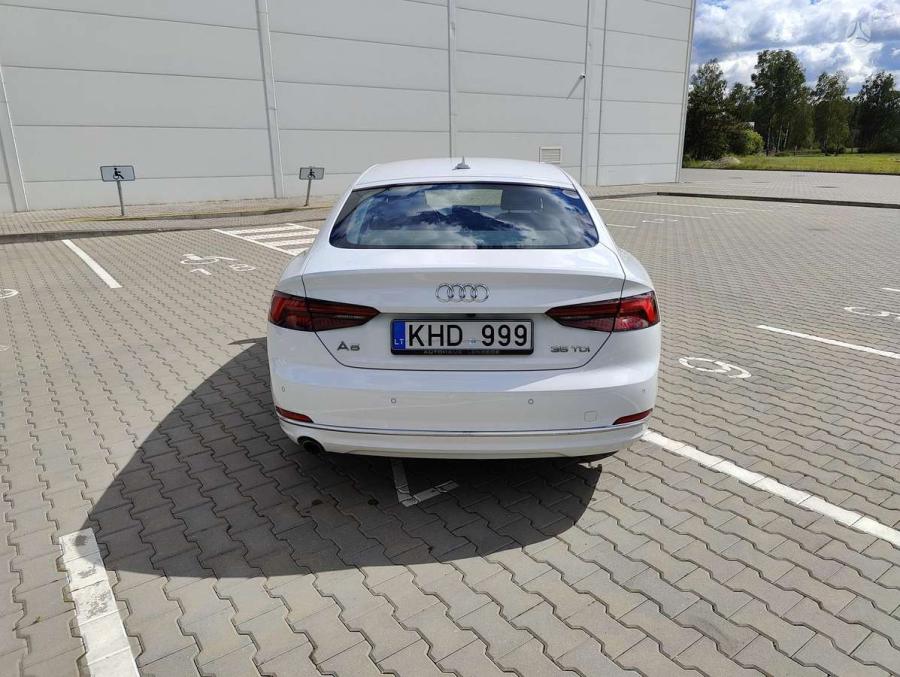 Balts Audi A5 Sportback 2019 Kauņa, ar dzinēja tilpumu 1.97 L un nobraukumu 123 tūkst. km par 19200 €, foto 6 vietnē AUTOMOTO.COM.LV