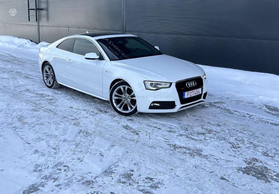 White Audi A5 2012 in Vilnius, with an engine capacity of 2.97 L and mileage of 293 thousand km for 9500 €, photo 1 on AUTOMOTO.COM.LV