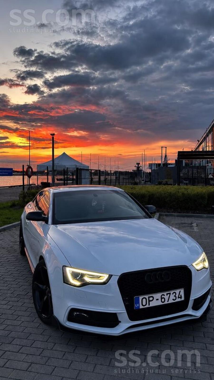 White Audi A5 2013 in Riga, with an engine capacity of 2.00 L and mileage of 200 thousand km for 15000 €, photo 3 on AUTOMOTO.COM.LV