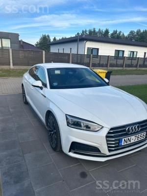 White Audi A5 2018 in Riga, with an engine capacity of 2.00 L and mileage of 160 thousand km for 23000 €, photo  on AUTOMOTO.COM.LV