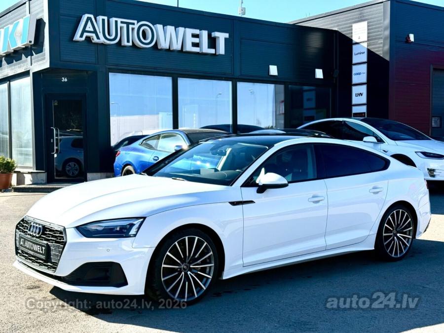 White Audi A5 2021 in Tallinn, with an engine capacity of 2.00 L and mileage of 82 thousand km for 27500 €, photo 1 on AUTOMOTO.COM.LV