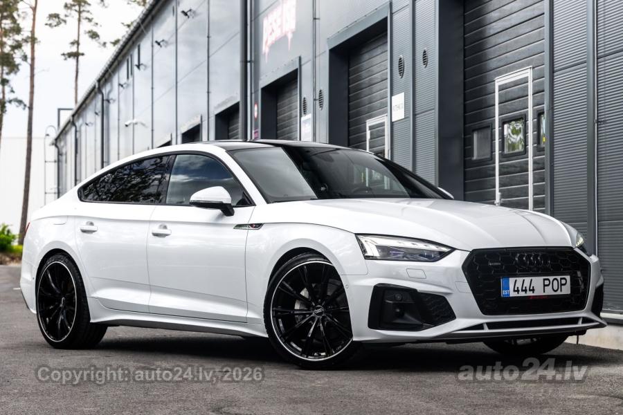 White Audi A5 2021 in Tallinn, with an engine capacity of 2.00 L and mileage of 80 thousand km for 34990 €, photo 1 on AUTOMOTO.COM.LV