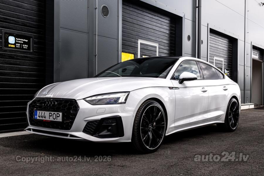 White Audi A5 2021 in Tallinn, with an engine capacity of 2.00 L and mileage of 80 thousand km for 34990 €, photo 4 on AUTOMOTO.COM.LV