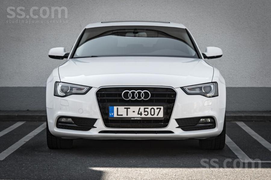 White Audi A5 2014 in Riga, with an engine capacity of 2.00 L and mileage of 310 thousand km for 10750 €, photo 3 on AUTOMOTO.COM.LV