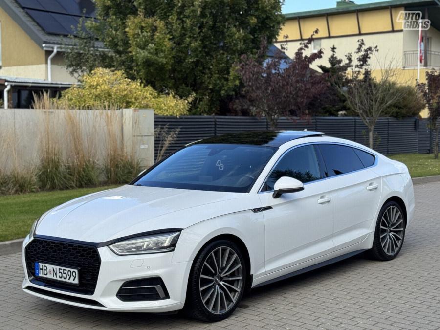 White Audi A5 2017 in Vilnius, with an engine capacity of 2.00 L and mileage of 162 thousand km for 15950 €, photo 1 on AUTOMOTO.COM.LV