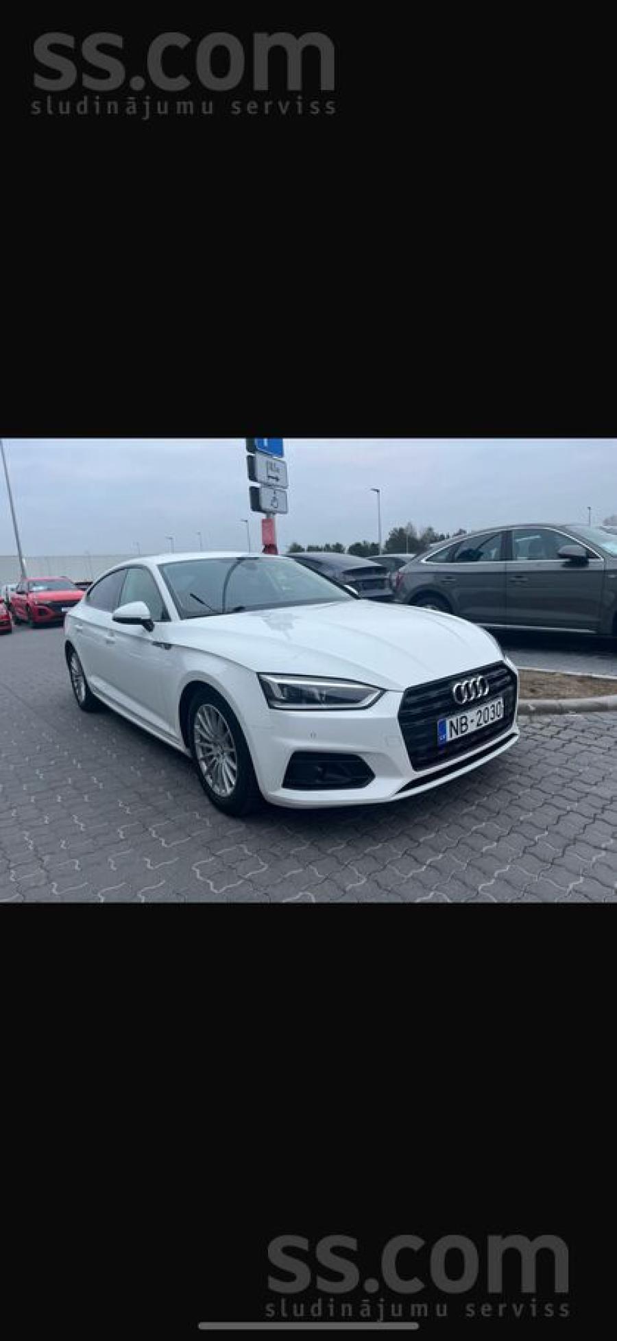 White Audi A5 2019 in Riga, with an engine capacity of 2.00 L and mileage of 140 thousand km for 21000 €, photo 3 on AUTOMOTO.COM.LV