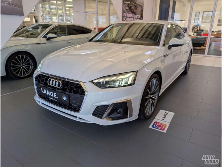 White Audi A5 2020 in Kaunas, with an engine capacity of 2.00 L and mileage of 62 thousand km for 32587 €, photo 1 on AUTOMOTO.COM.LV
