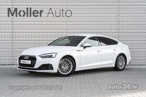 White Audi A5 2024 in Riga, with an engine capacity of 2.00 L and mileage of 17 thousand km for 35765 €, photo  on AUTOMOTO.COM.LV